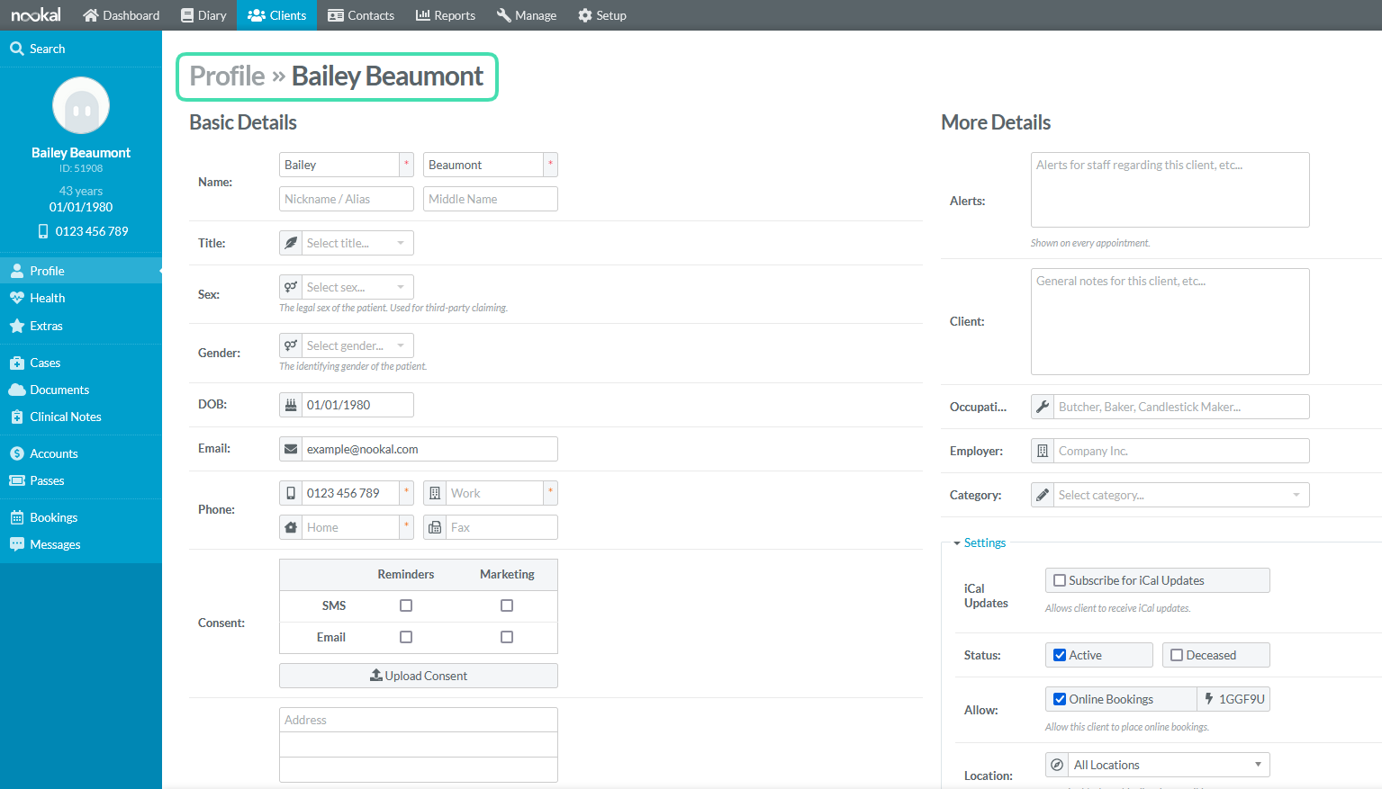 Finding a Client's Profile – Nookal