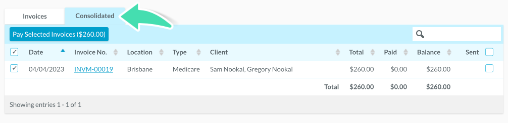 How to Create a Consolidated Invoice – Nookal